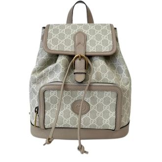 Gucci Pre-owned Sac &agrave; dos GG Supreme Interlocking G - Femme - Pre-owned - Beige - Taille: ONE Size
