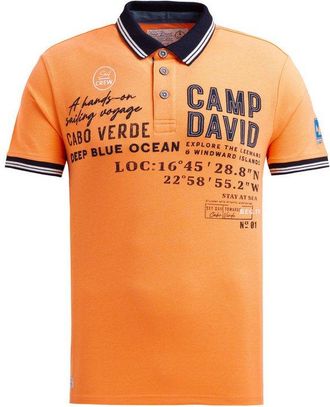 Camp David Poloshirt mit Seitenschlitze