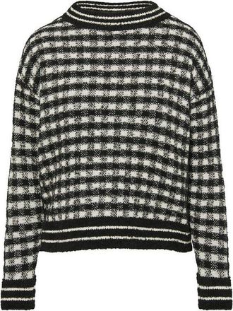 s.Oliver Black Label Stehkragenpullover mit Karomuster