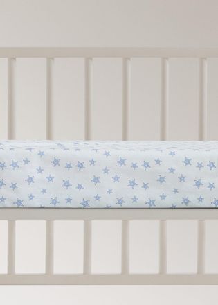 Mango Drap-housse mini berceau percale de coton &eacute;toiles bleu - Home - 60x120x15cm - MANGO HOME