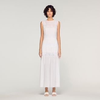 Sandro Robe longue cr&eacute;ponn&eacute;e