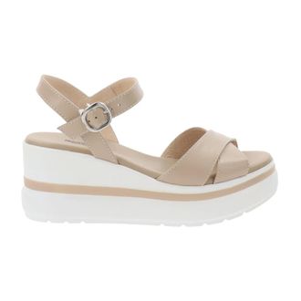 Nero Giardini Leder Damen Sandalen Elegant und Bequem - - Shoes - Damen - Beige - 40 EU