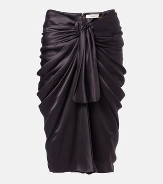 Chlo&eacute; Chlo&eacute; Jupe midi en satin de soie fronc&eacute;e