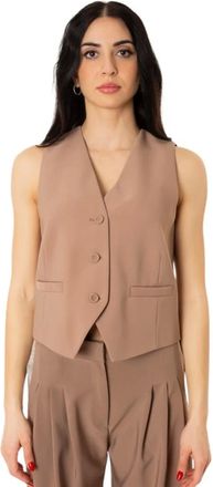 D.exterior Femme, Vestes, Brun, Taille: 38 FR Gilet en cady