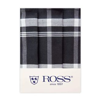 ROSS Exclusiv - Geschirrt&uuml;cher Halbleinen - 0910-3er-Pack (50 x 70cm Schwarz)