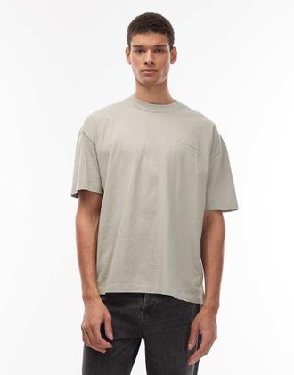 AllSaints Xander - T-shirt floqu&eacute; - Vert clair