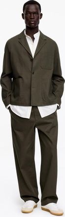 Arket L&auml;ssiger Blazer Aus Baumwolle Und Leinen -Gr&uuml;n