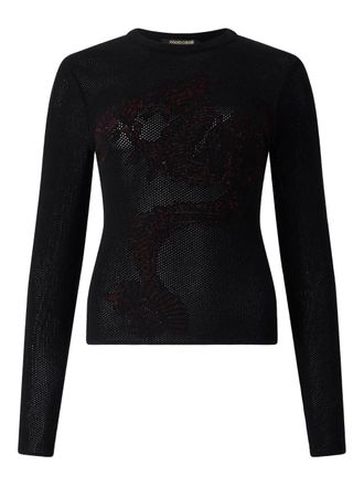 Roberto Cavalli Pullover mit Drachenverzierung - Schwarz