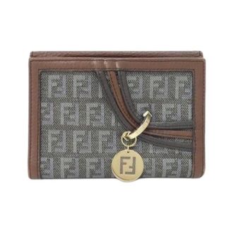 Fendi Portefeuille long bifold en toile et cuir Pre-owned - Femme - Pre-owned - Brun - Taille: ONE Size