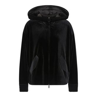 Emporio Armani Stretch Chenille Kapuzenpullover - - Jackets - Damen - Schwarzk - M