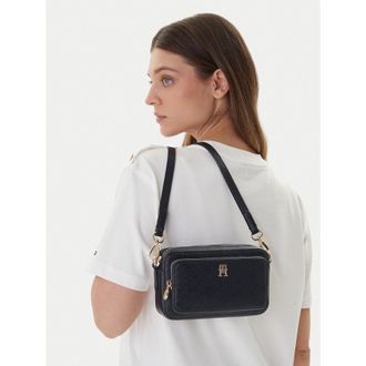 Tommy Hilfiger Handtasche Tommy Hilfiger Th Icon Camera Bag Mono AW0AW18121 Dunkelblau