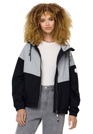 Marikoo Damen &Uuml;bergangsjacke leichte Herbst Fr&uuml;hling &Uuml;bergangs Jacke mit Kapuze B993 [B993-Liubk-Schwarz-Gr.XL]
