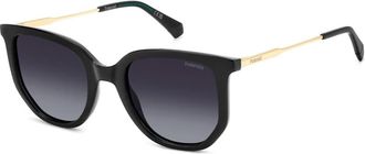 Polaroid Sunglasses Lunettes de soleil oversize rectangulaires &agrave; verres polaris&eacute;s et d&eacute;grad&eacute;s gris - Noir