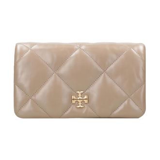 Tory Burch Diamantgesteppte Lederbrieftasche - - Bags - Damen - Beige - ONE SIZE