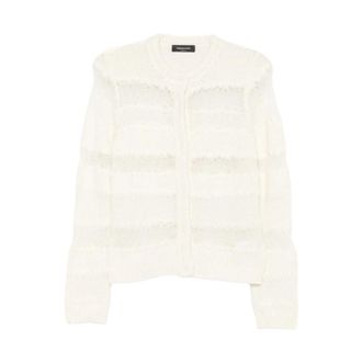 Fabiana Filippi Strickjacke mit offener Masche - - Knitwear - Damen - Wei&szlig; - L