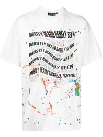 Mostly Heard Rarely Seen T-Shirt mit verzerrtem Logo - Wei&szlig;