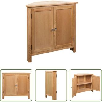 vidaXL Holzschrank - Eckschrank 80x33,5x78 cm Massivholz Eiche