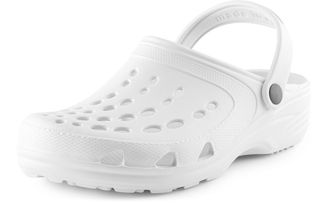 Ladeheid Damen und Herren leichte Eva Clogs mit Fersenriemen Gartenclogs Gartenschuhe Freetime (Wei&szlig;, 36/37 EU)