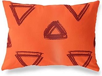 Bonamaison Le Jardin du Lin Kissenbezug Zierkissenbezug Orange-Bordeaux Kissenbezug, Für Bett, Auto, Sofa, Haus, Wohnzimmer, Schlafzimmer, Dekoration, 45x60 Cm -