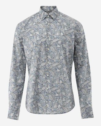 van Laack Baumwollhemd mit Paisley-Muster und Kentkragen, Slim Fit in