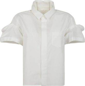 sacai Femme, Blouses et Chemises, Blanc, Taille: 36 FR Chemise Popeline