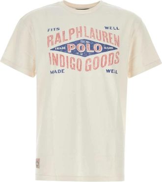 Polo Ralph Lauren Homme, Tops, Blanc, Taille: XL T-Shirt Oversize en Coton