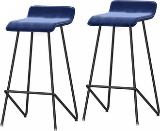 Generic Samt-Barhocker, Tresenhocker mit Metallbeinen und Fu&szlig;st&uuml;tze, 26/30 Zoll gepolsterte Barst&uuml;hle, hohe St&uuml;hle f&uuml;r K&uuml;cheninsel und Esszimmer