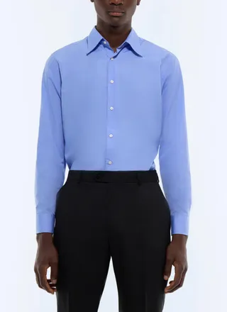 Fursac Chemise col hirondelle popeline coton - Taille 37 - Homme