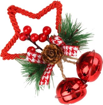 BESPORTBLE Weihnachtsglockenanh&auml;nger aus Sicherem Material mit Rotem Stern und Schleifendekor H&auml;ngender Festival Schmuck f&uuml;r Weihnachtsbaum T&uuml;r und Fenster Dekor