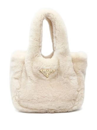 Prada sac cabas en peau lainée (2020-2024) - Tons neutres