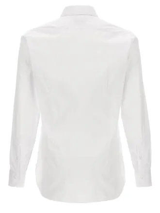 Barba Stretch Cotton Poplin Shirt - White