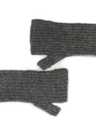 MRZ Cashmere Ribbed-Knit Fingerless Gloves - Grey