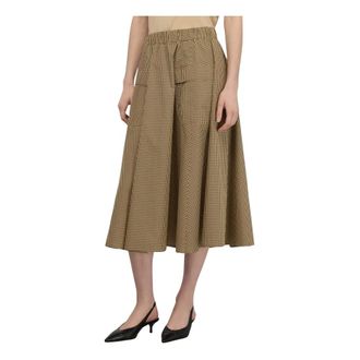Semicouture Femme, Jupes, Vert, Taille: 38 FR Vichy Midi Skirt