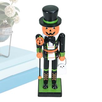 Generic Halloween Nussknacker-Figuren - Urlaubsfiguren, gruselige saisonale Sammlerstücke | Figurendekoration, Kürbis-Skelett