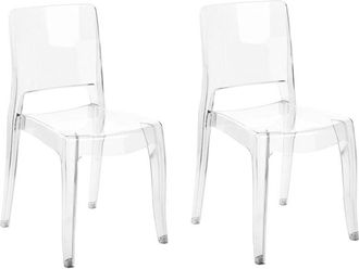 Beliani Lot de 2 Chaises de Salle &agrave; Manger Transparentes en Polycarbonate El&eacute;gante westbridge