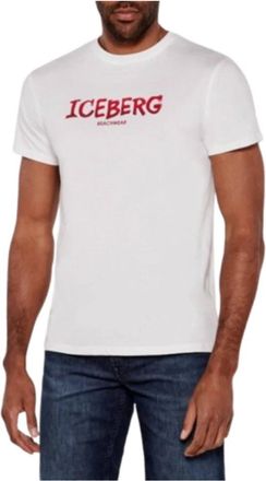 Iceberg Vertikales Herren T-Shirt Wei&szlig; Regular Fit - - Tops - Herren - Wei&szlig; - M