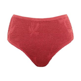 Bond-Eye Roter Palm High-Waisted Bikini Unterteil - - Swimwear - Damen - Rot - ONE SIZE