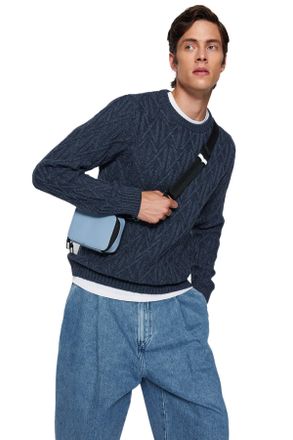 Trendyol Trendyol Herren Strukturiert Lange &Auml;rmel Schlank Sweater