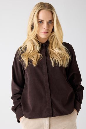 Knowledge Cotton Apparel Damen vegan Shirt Corduroy Chocolate Torte