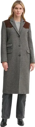 The Kooples Femme, Manteaux, Gris, Taille: 42 FR Manteau droit &agrave; chevrons