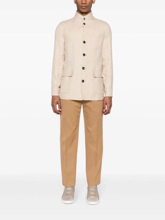 Ermenegildo Zegna Linen-Blend Shirt Jacket - Beige