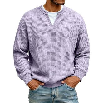 Generic DENGJIAMY T-shirt gaufr&eacute; pour homme, grande taille, faux deux pi&egrave;ces, haut tendance, col rond, t-shirt &agrave; manches longues, v&ecirc;tements d&eacute;t&eacute; d&eacute;contract&eacute;s 