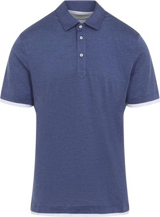 Brunello Cucinelli Homme, Tops, Bleu, Taille: XL Button Trim Polo