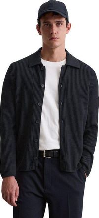 Marc O'Polo Strickjacke DFB Travel Collection aus reiner Bio-Baumwolle, regular Fit, elastische Rippstruktur