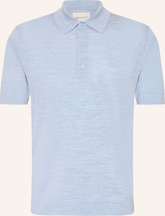 GANT Strick-Poloshirt Regular Fit Aus Merinowolle blau