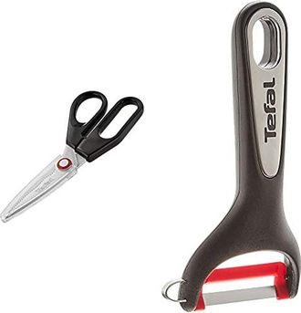 T-fal K2071314 Ingenio Ciseaux &agrave; lames sp&eacute;cifiques avec prot&egrave;ge lames ustensile de cuisine sans bisph&eacute;nol A & INGENIO ACCESSOIRES Eplucheur &agrave; l&eacute;gumes
