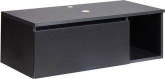 Beliani Wandmontierter Waschtischunterschrank RUPANCO 80 cm Schwarz