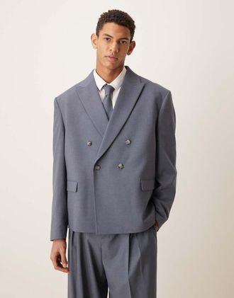 Asos Veste de costume coupe carr&eacute;e - Bleu clair