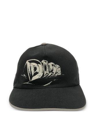 Dior casquette à logo imprimé (années 2020) - Noir