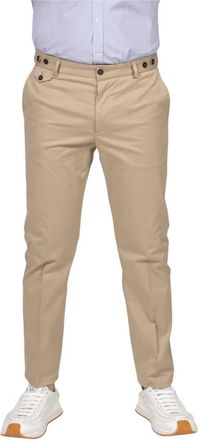 Dolce & Gabbana Homme, Pantalons, Beige, Taille: XL Pantalon en gabardine de coton stretch
